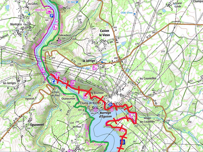 Le GR® 654 Compostelle via Vézelay interrompu à Crozant (Creuse) - Mon GR®