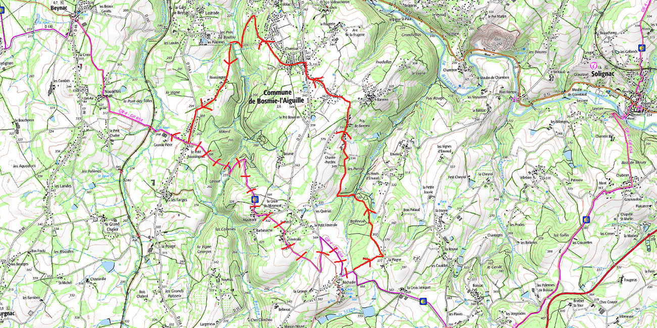 GR® 654 : déviation temporaire au sud-ouest de Limoges (Haute-Vienne ...